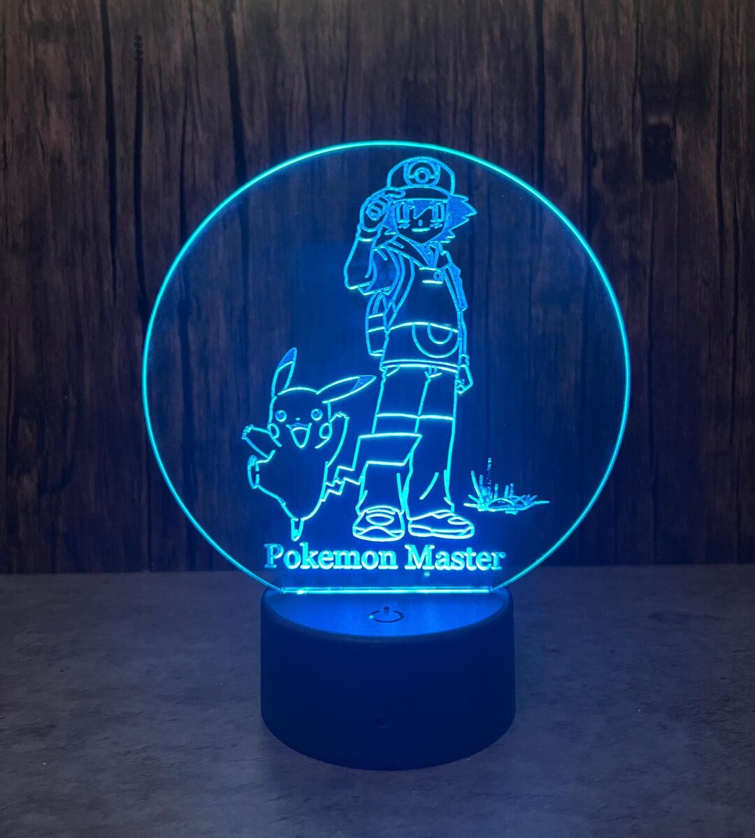 Pokemon LED Lamp Nightlight Ash & Pikachu Personalized / Customizable ...