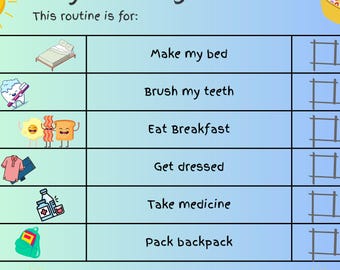 ADHD Morning Routine Chart for Kids – Visual Schedule Printable for ...
