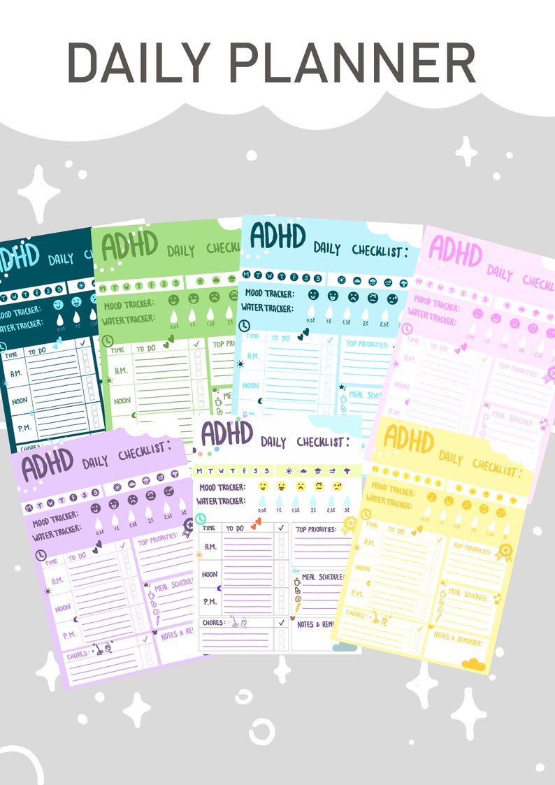ADHD Daily Planner - Blue Version - Etsy