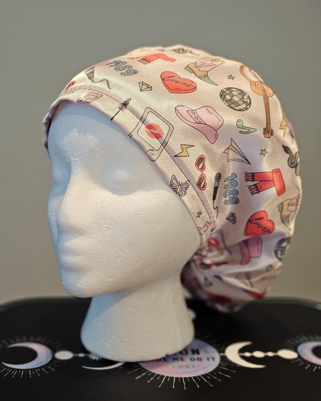Swifty Icons on Cream Satin Scrub Caps - Etsy