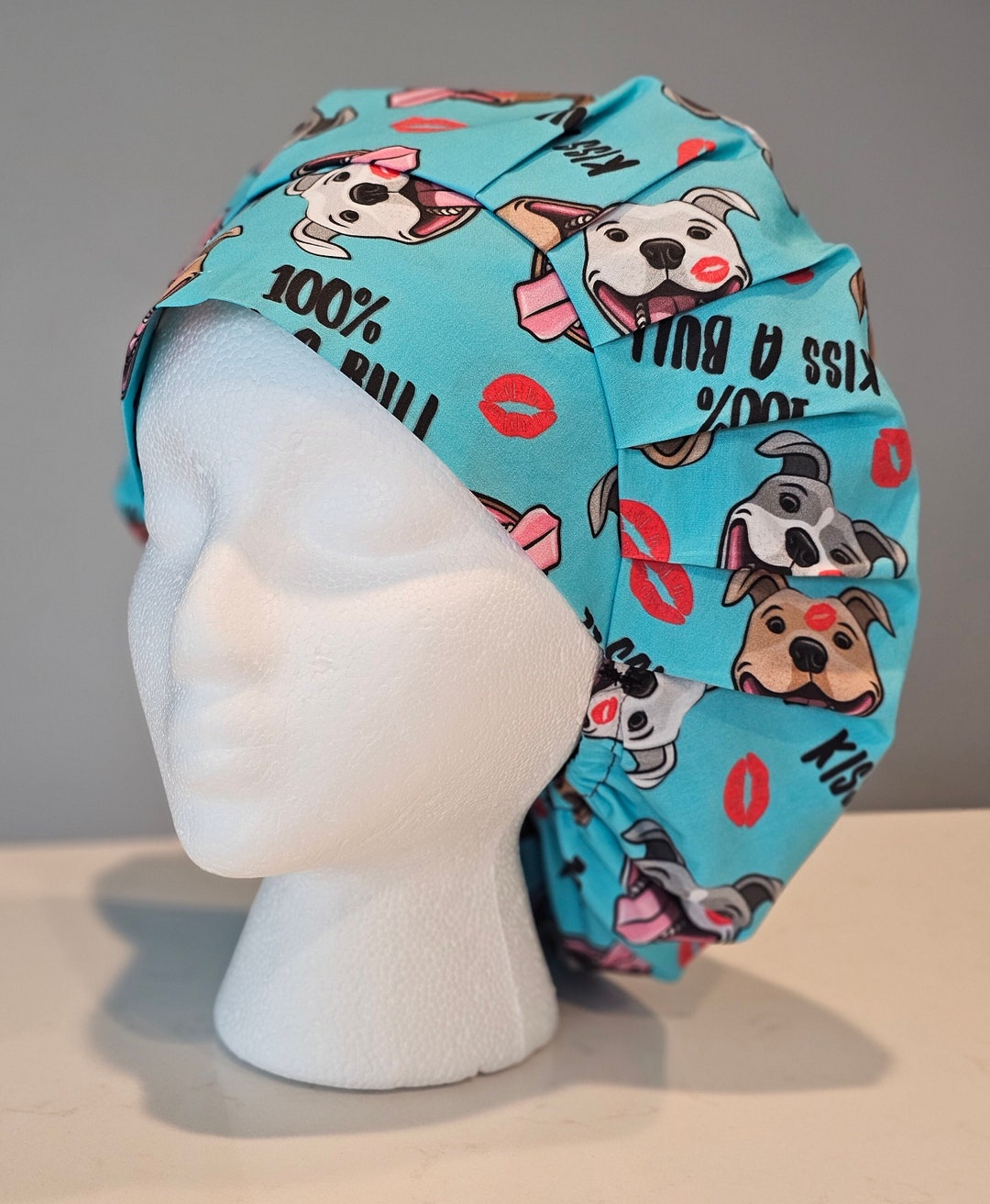 Kiss a Bull on Aqua, Navy, or Pink Scrub Caps - Etsy