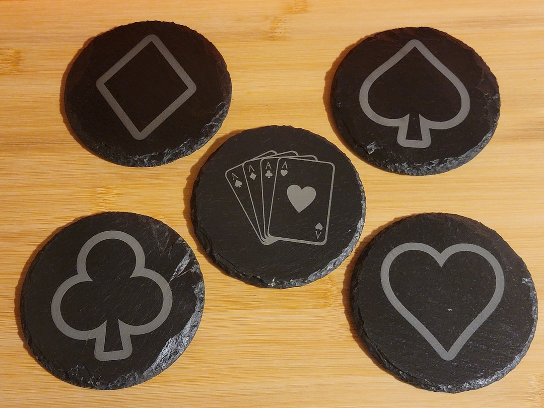 Playing Card Suits Slate Coasters - Etsy