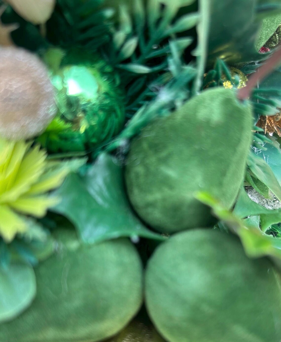 MCM Vintage Flocked Fruit Topiary in Green Hues in a Vintage Pale Green ...