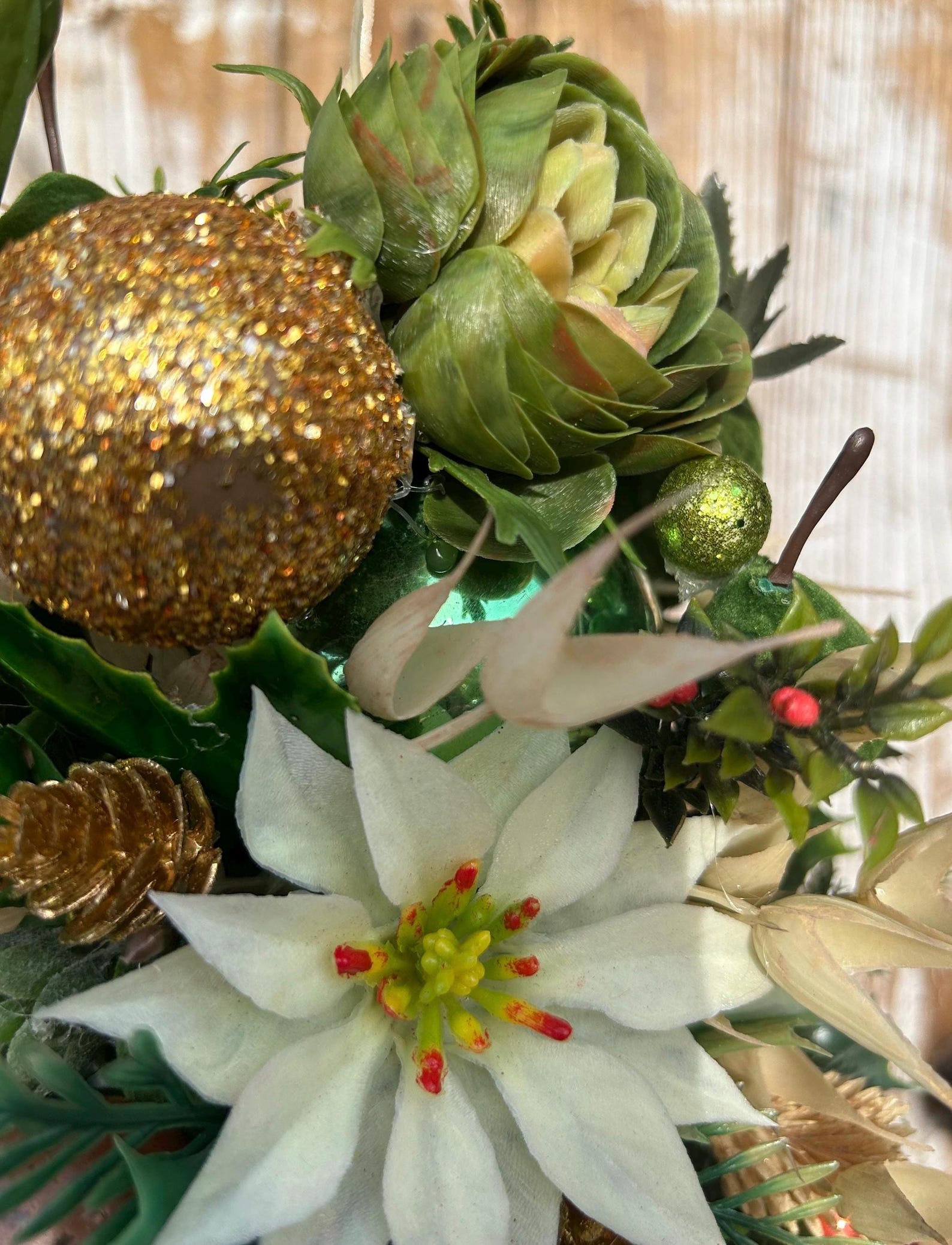 MCM Vintage Flocked Fruit Topiary in Green Hues in a Vintage Pale Green ...