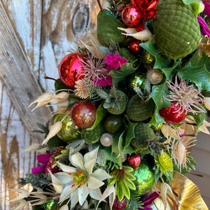 MCM Vintage Flocked Fruit Topiary in Green Hues in a Vintage Pale Green ...