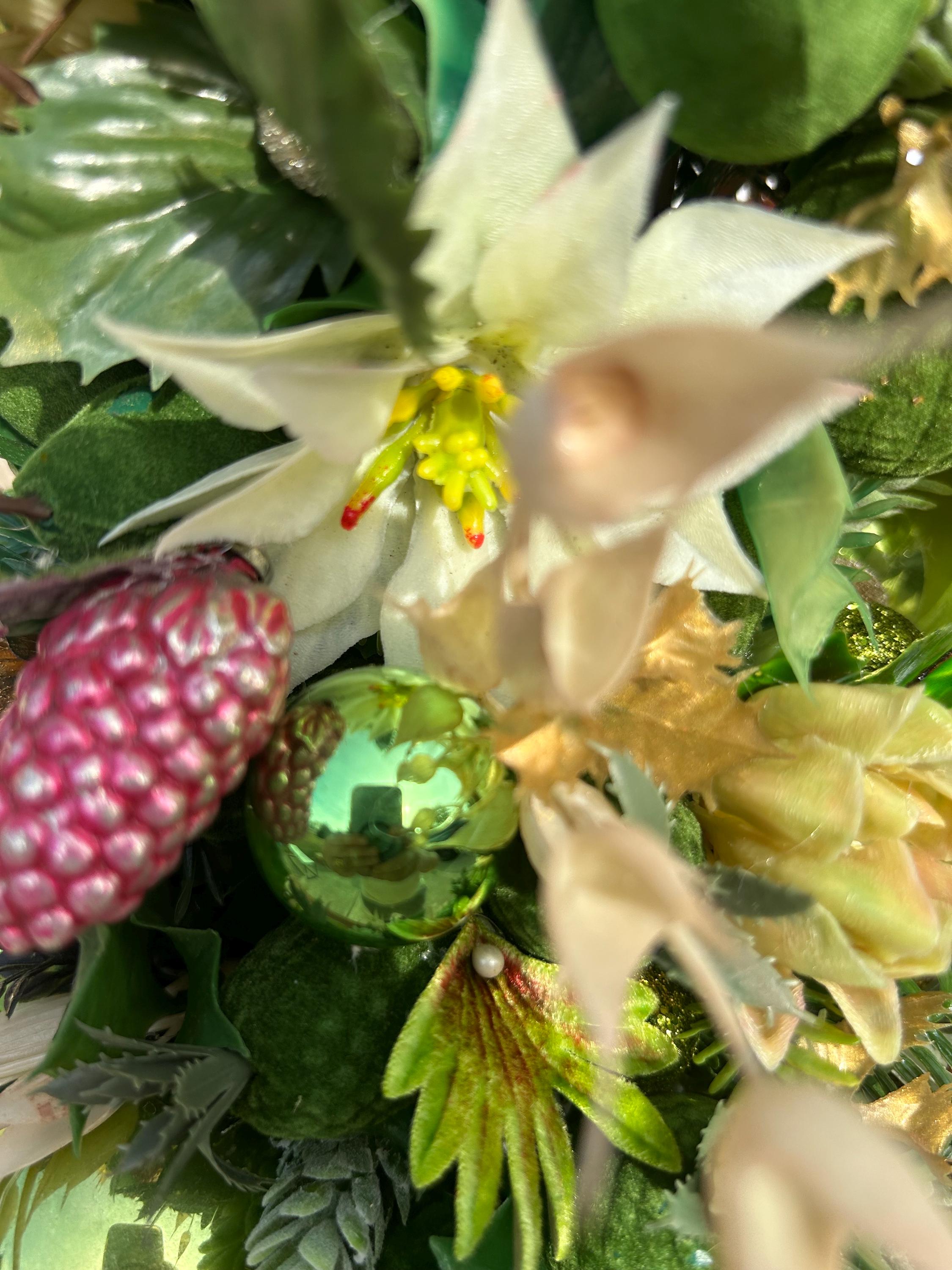 MCM Vintage Flocked Fruit Topiary in Green Hues in a Vintage Pale Green ...