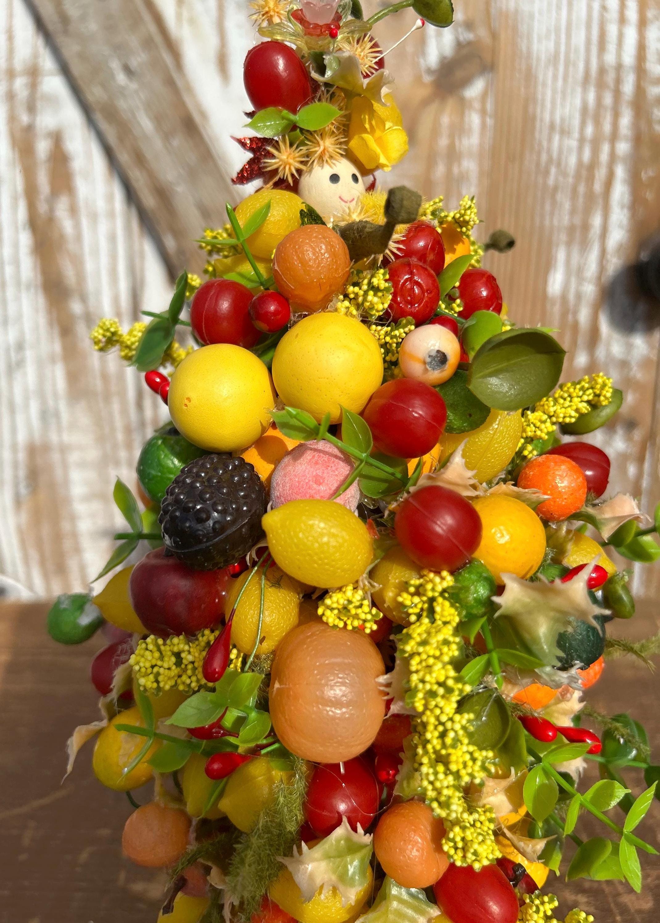Lady Fruit, Vintage Faux Plastic Fruit Adorns This Topiary Making a ...