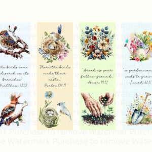 Christian Bookmarks to Print, Bible Quote Bookmarks With Flowers and ...