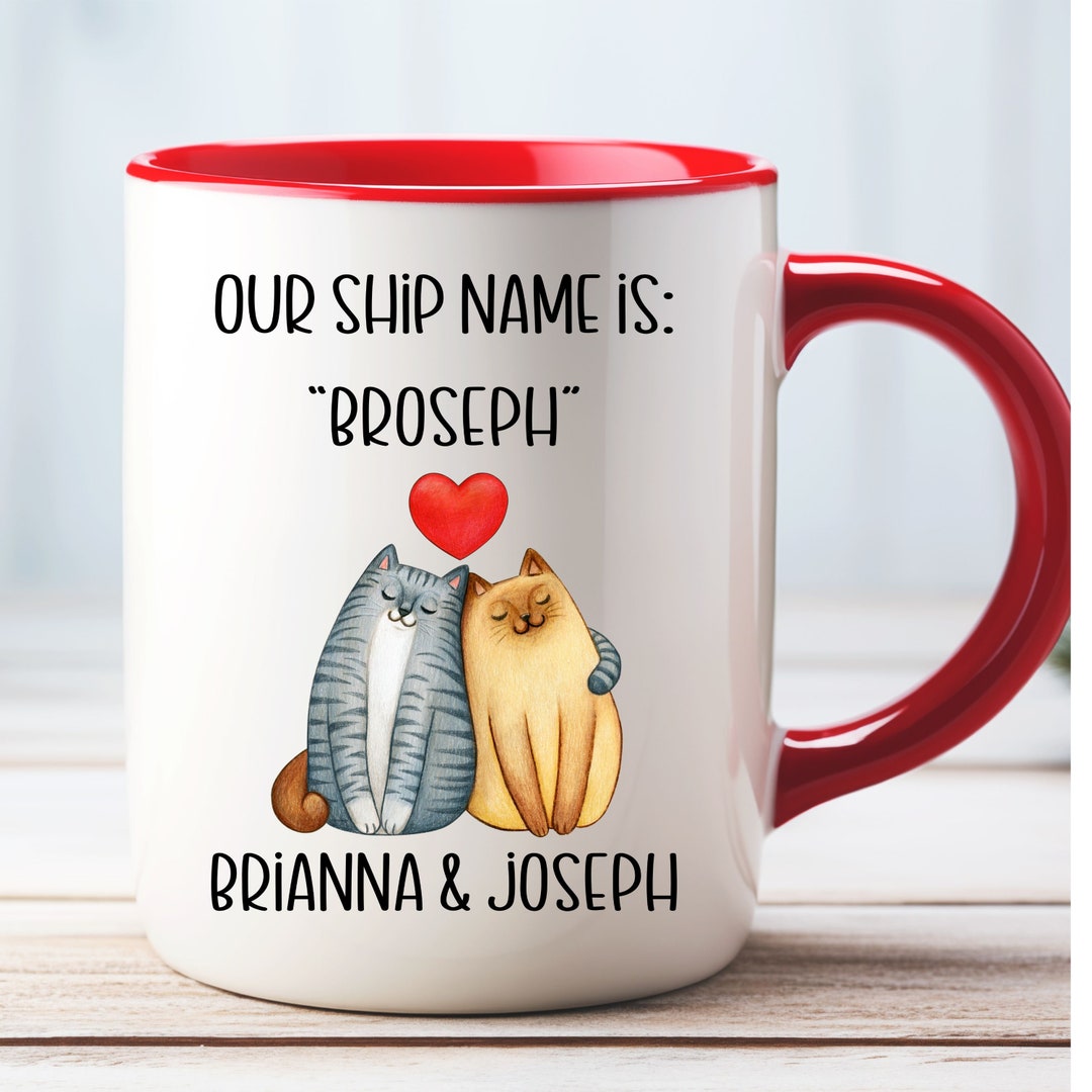 Custom Couples ship Name Mug, Personalized Couples Combined Name ...