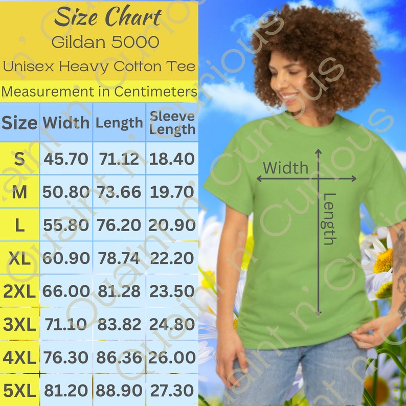 Gildan 5000 Size Chart and Washing Instructions, Gildan 5000 Unisex ...