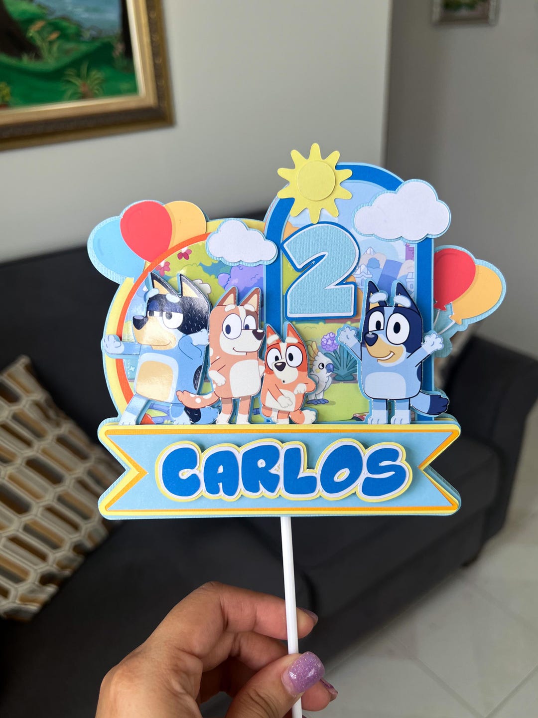 Bluey Cake Topper (blue) | Crafted by M - Etsy