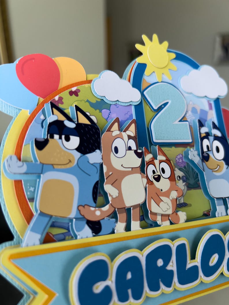 Bluey Cake Topper (blue) | Crafted by M - Etsy