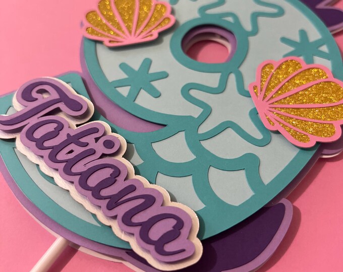 Mermaid Number Cake Topper | Crafted by M - Etsy