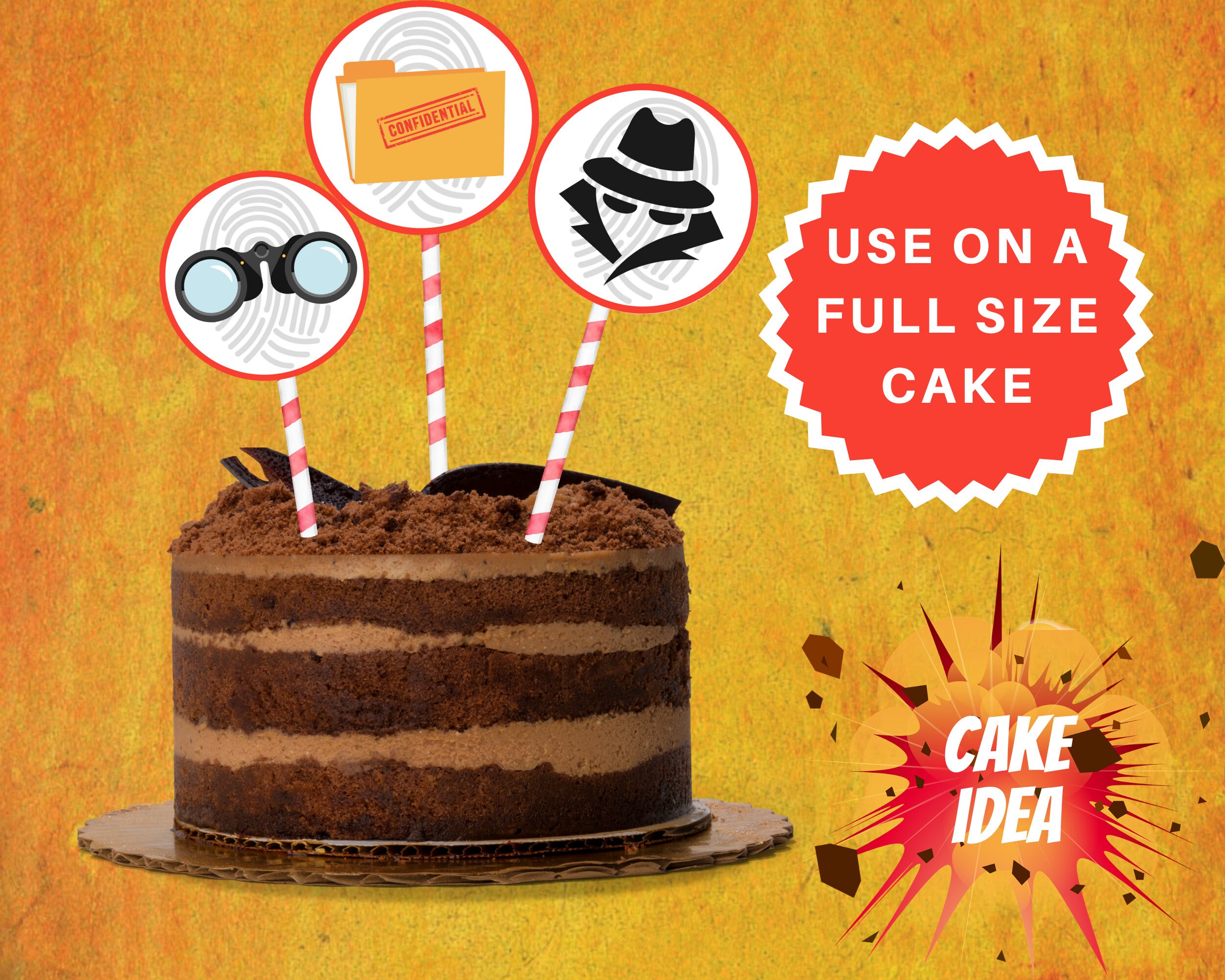 Spy Cupcake Toppers Secret Agent Cupcake Toppers DIY Cupcake Topper ...