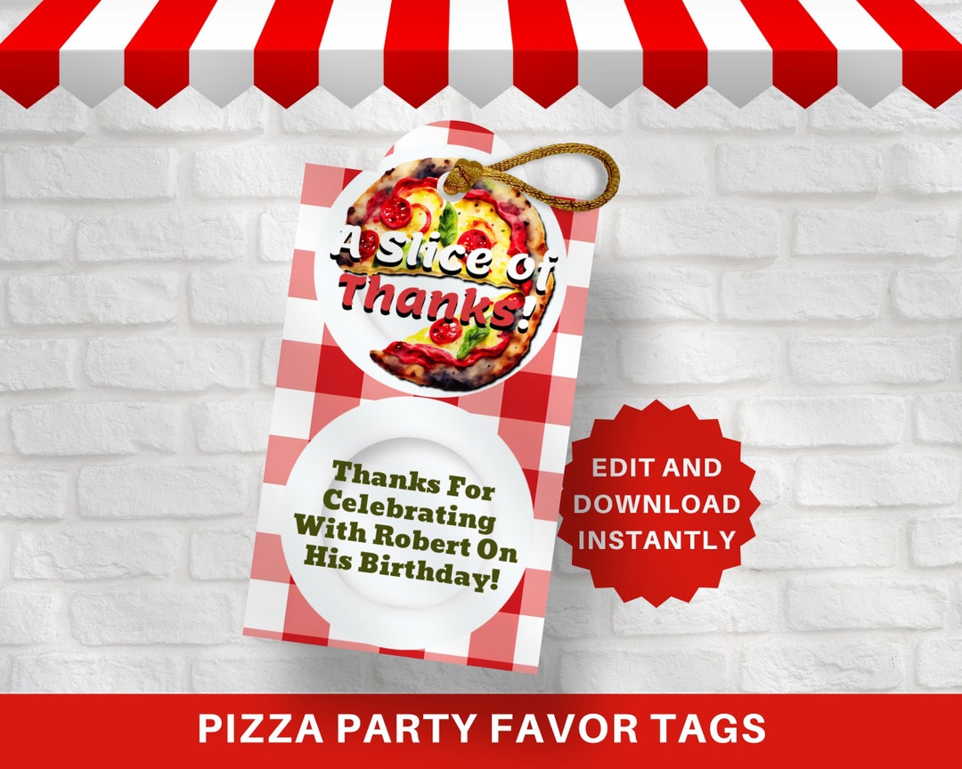 Pizza Party Favor, Pizza Favor Tag, Pizza Party Birthday, Pizza Party ...