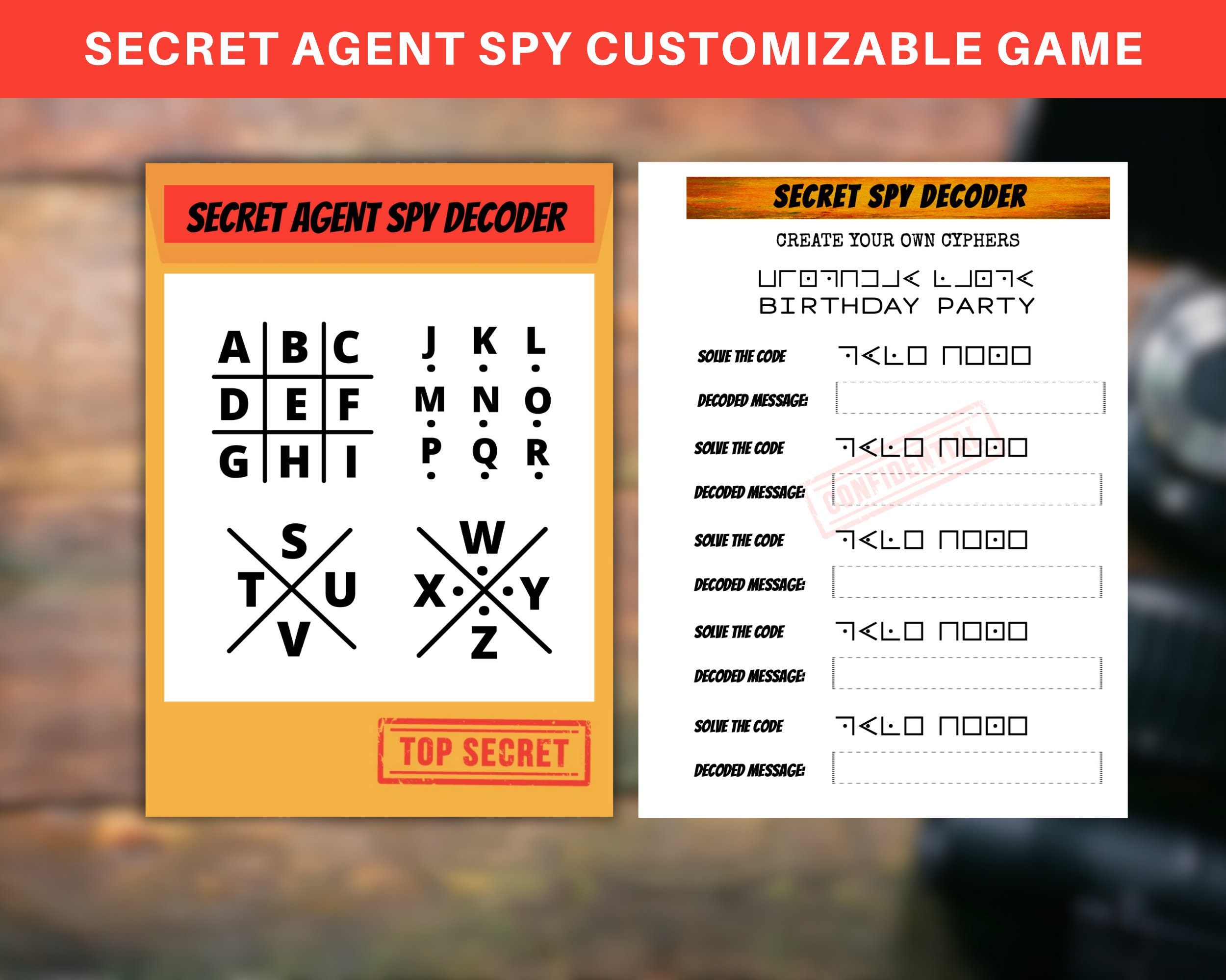 Spy Decoder Spy Games for Kids Ages 4-8 Spy Birthday Party Supplies Spy ...