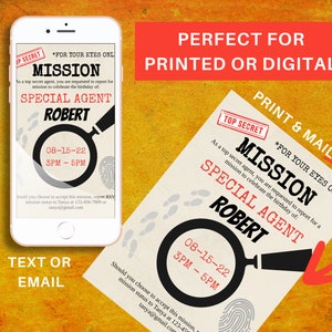 Secret Agent Invitation Spy Party Invitation Detective Party Birthday ...