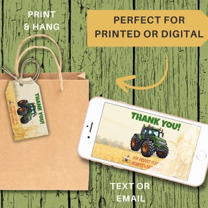 Tractor Favor Tag Tractor Gift Tag Farm Favor Tag Tractor Party Thank ...