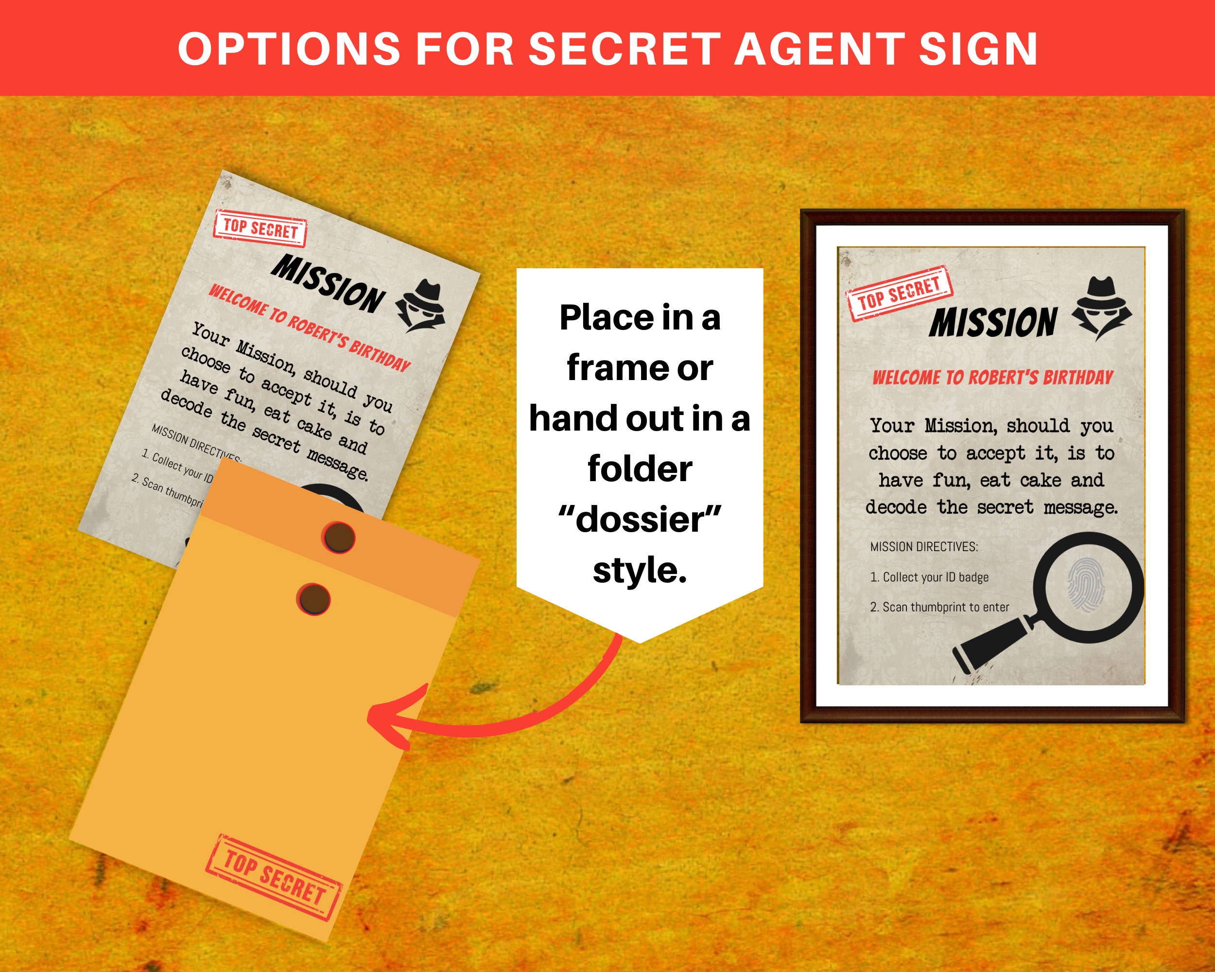 Secret Agent Party Spy Birthday Party Spy Party Sign Spy Party ...