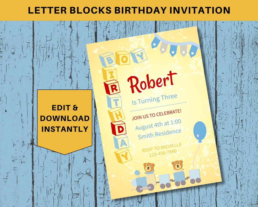 Number Blocks Invitation Number Blocks Birthday Party Invitation Number ...