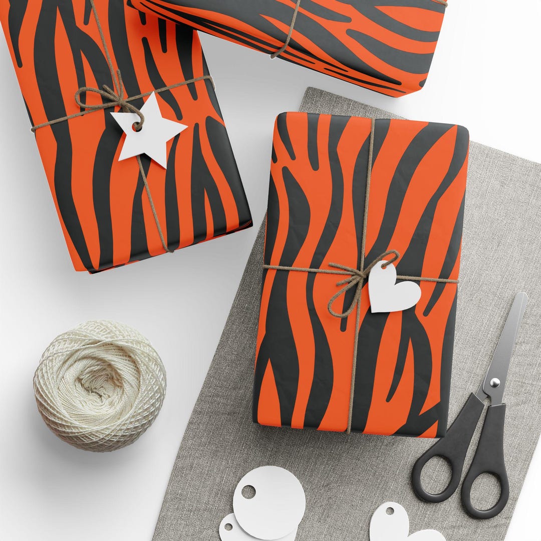 Wrapping Papers - Orange Zebra Print - Etsy