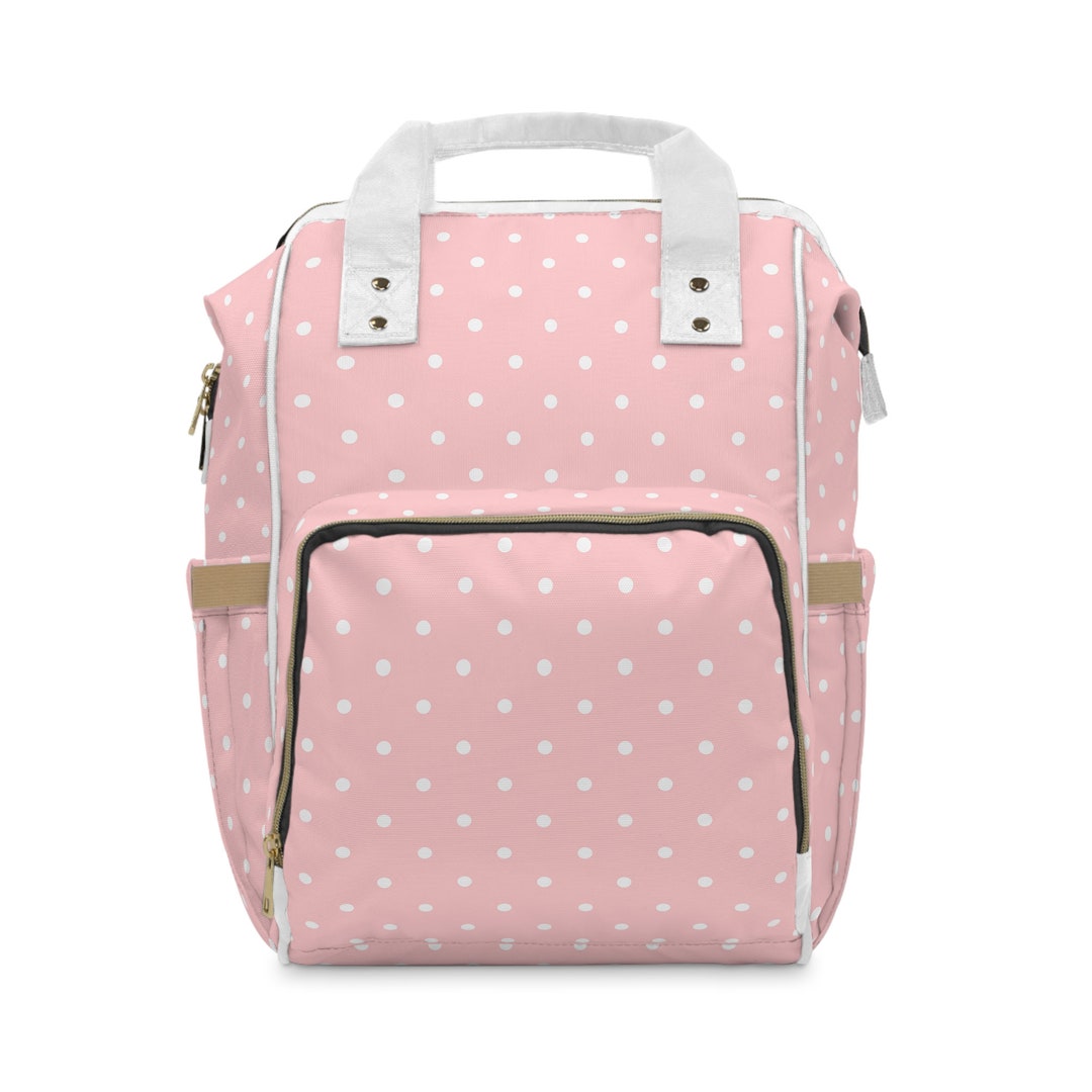 Salmon With White Polka Dots Multifunctional Diaper Backpack - Etsy