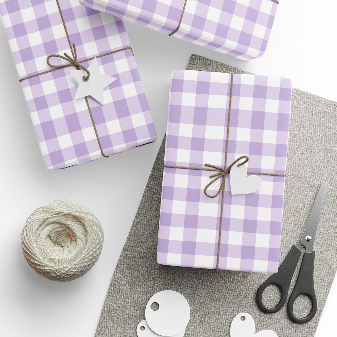 Wrapping Papers - Lavender Checkered - Etsy