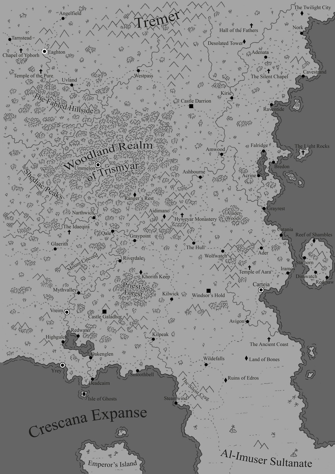 Fantasy Kingdom Map - Etsy