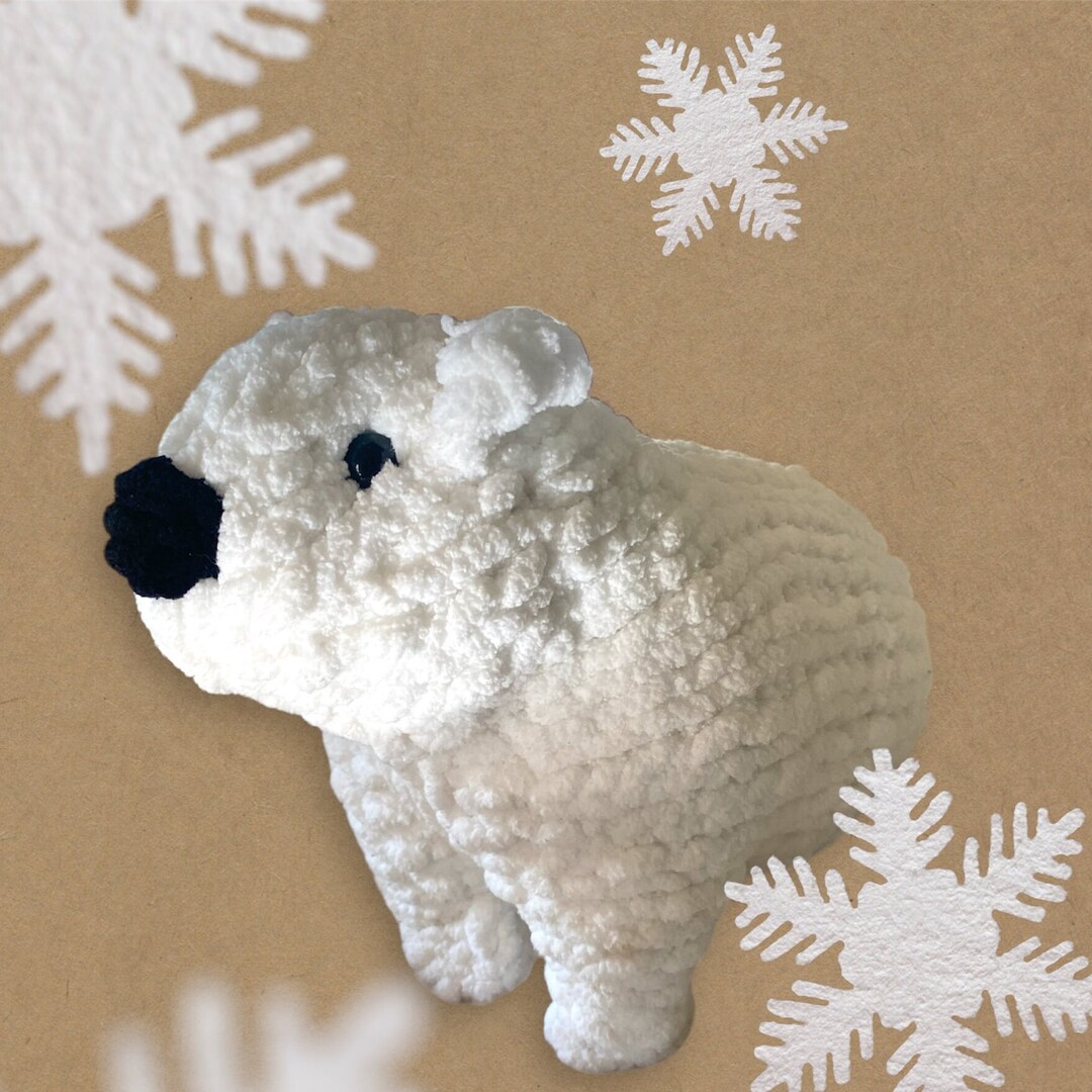Polar Bear Amigurumi Hand Knit Stuffed Animal Plush Stuffy - Etsy