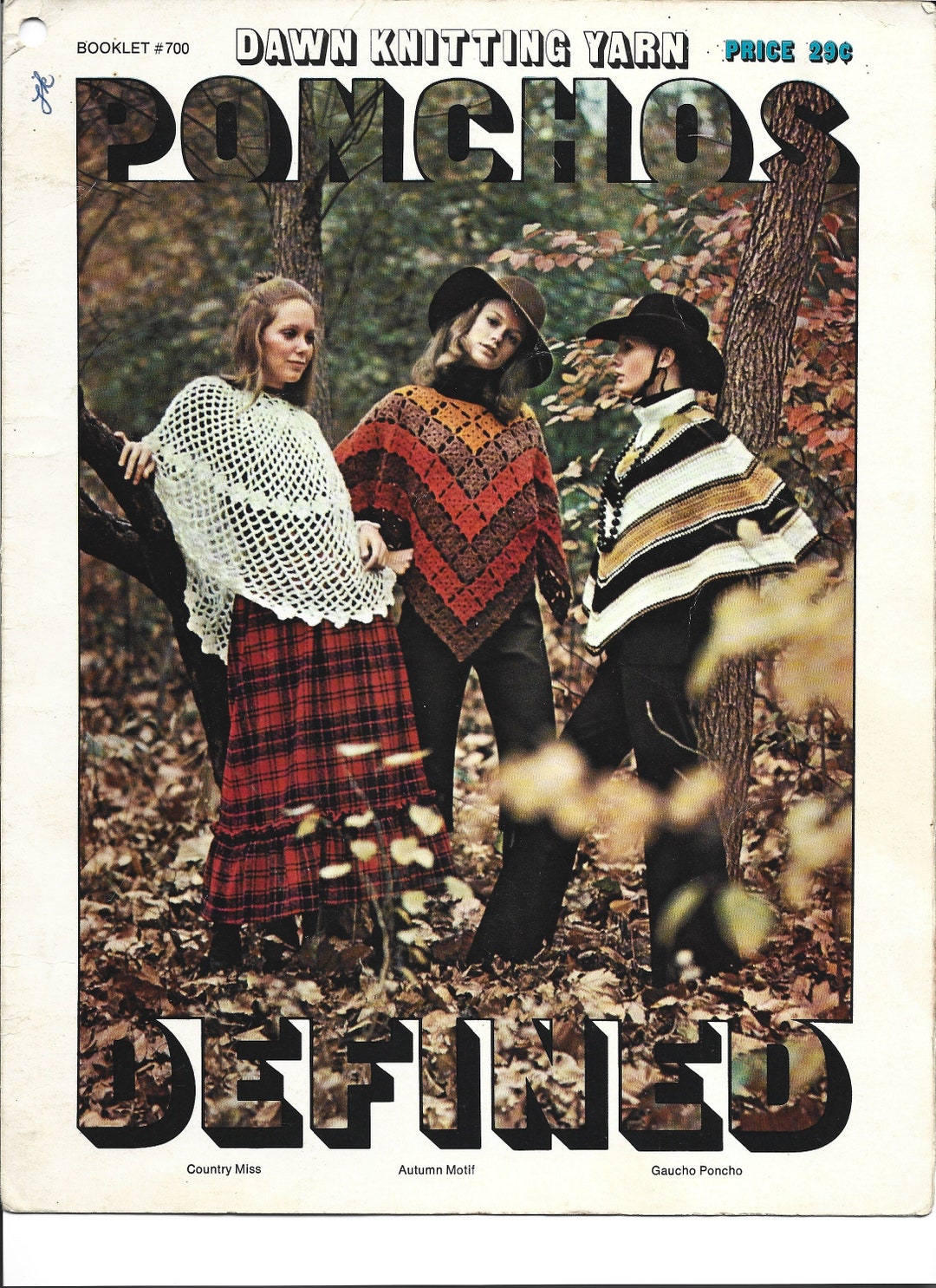 Vintage 1971 Poncho Crochet Knitting Pattern Booklet - Etsy
