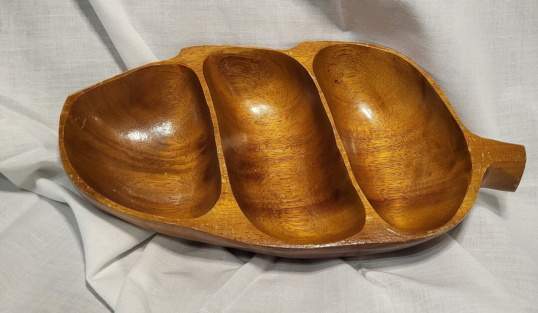Rare Find* Handmade Monkey Pod Wood Carved Dish - Etsy