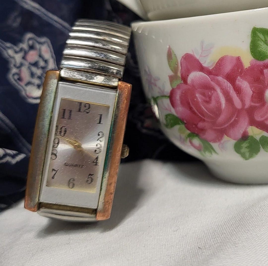 Vintage LDADPR Square Face Silver Tone Quartz Wrist Watch Works- Needs ...