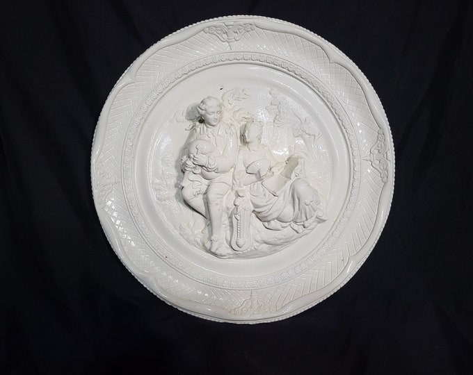 Vintage Plaster Cameo Depicting Wisdom With Age, Large Vintage Cameo ...