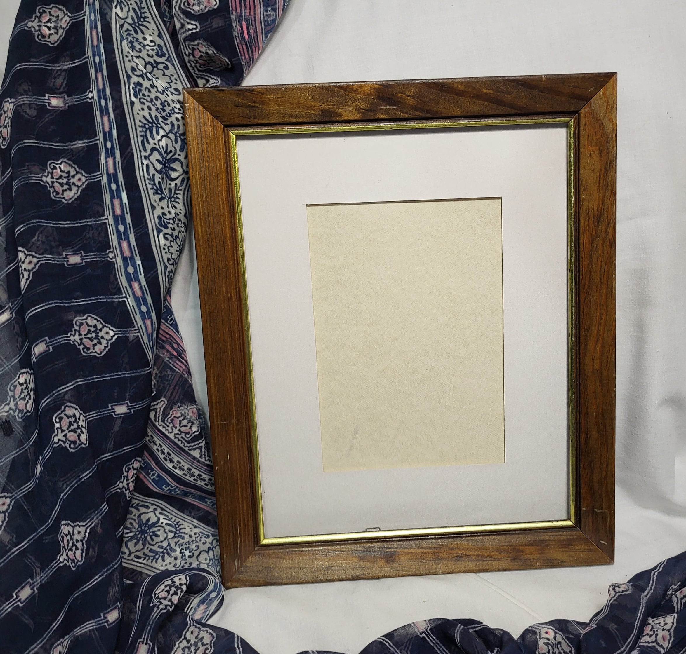Dark Wood With White Matte and Gold Trim Frame - Etsy
