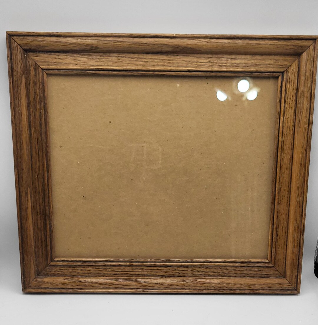 Vintage 8x10 Medium Brown Solid Oak Picture Frame - Etsy