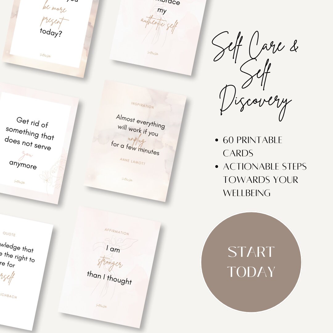 Digital Affirmation Cards for Self-care and Self-discovery Reflection ...