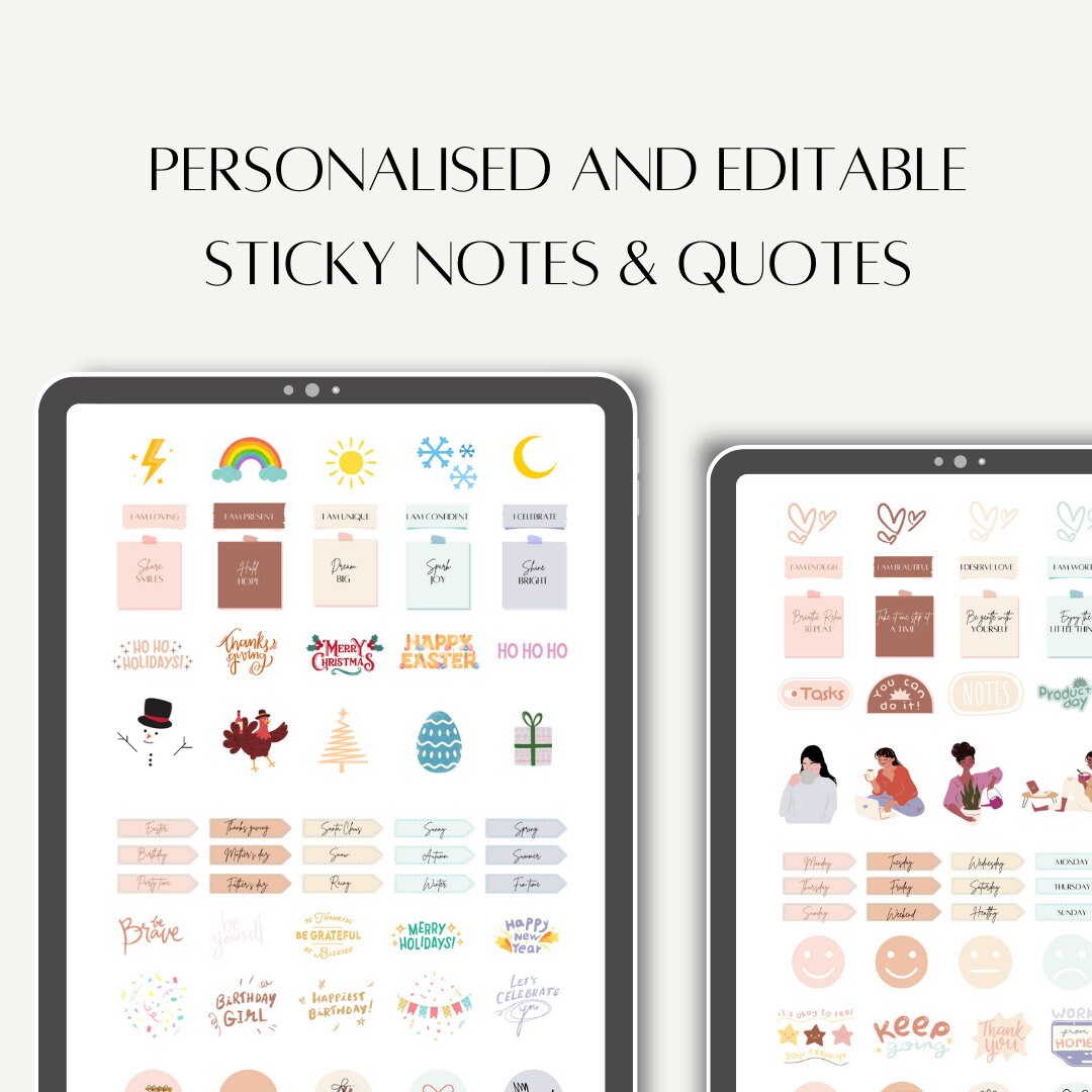 Canva Template Stickers Bundle | Planner, Goodnotes Stickers | Self ...