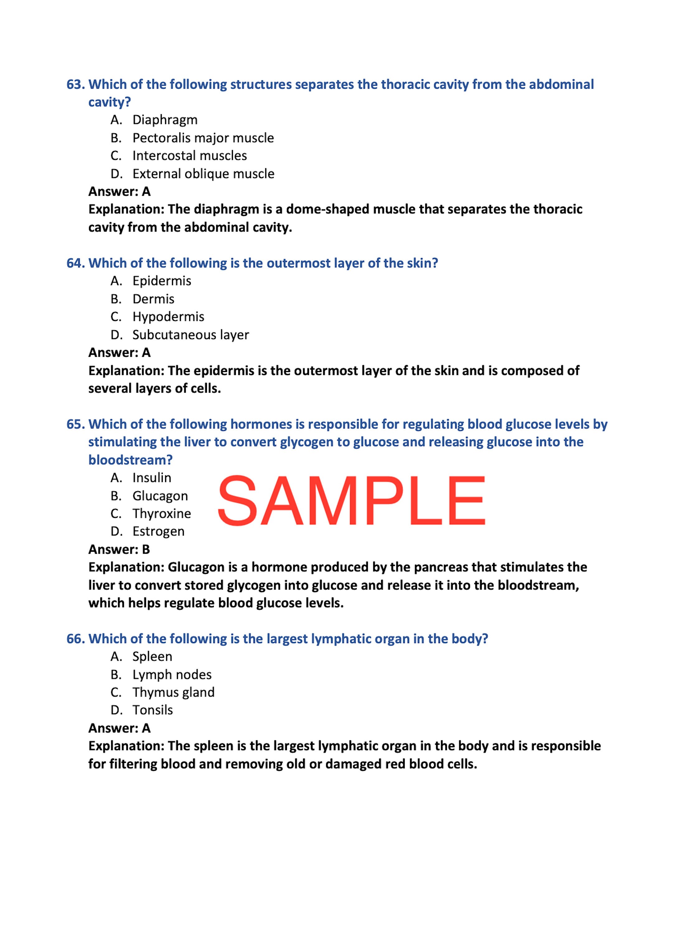 101 Anatomy and Physiology Questions With Explanation and Answers for ...