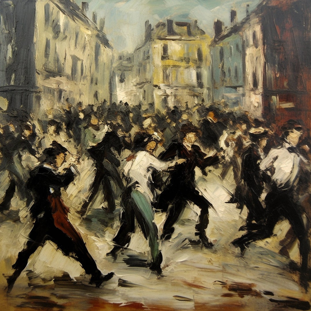 Daumier Inspired Painting-the Riot Digital Download - Etsy