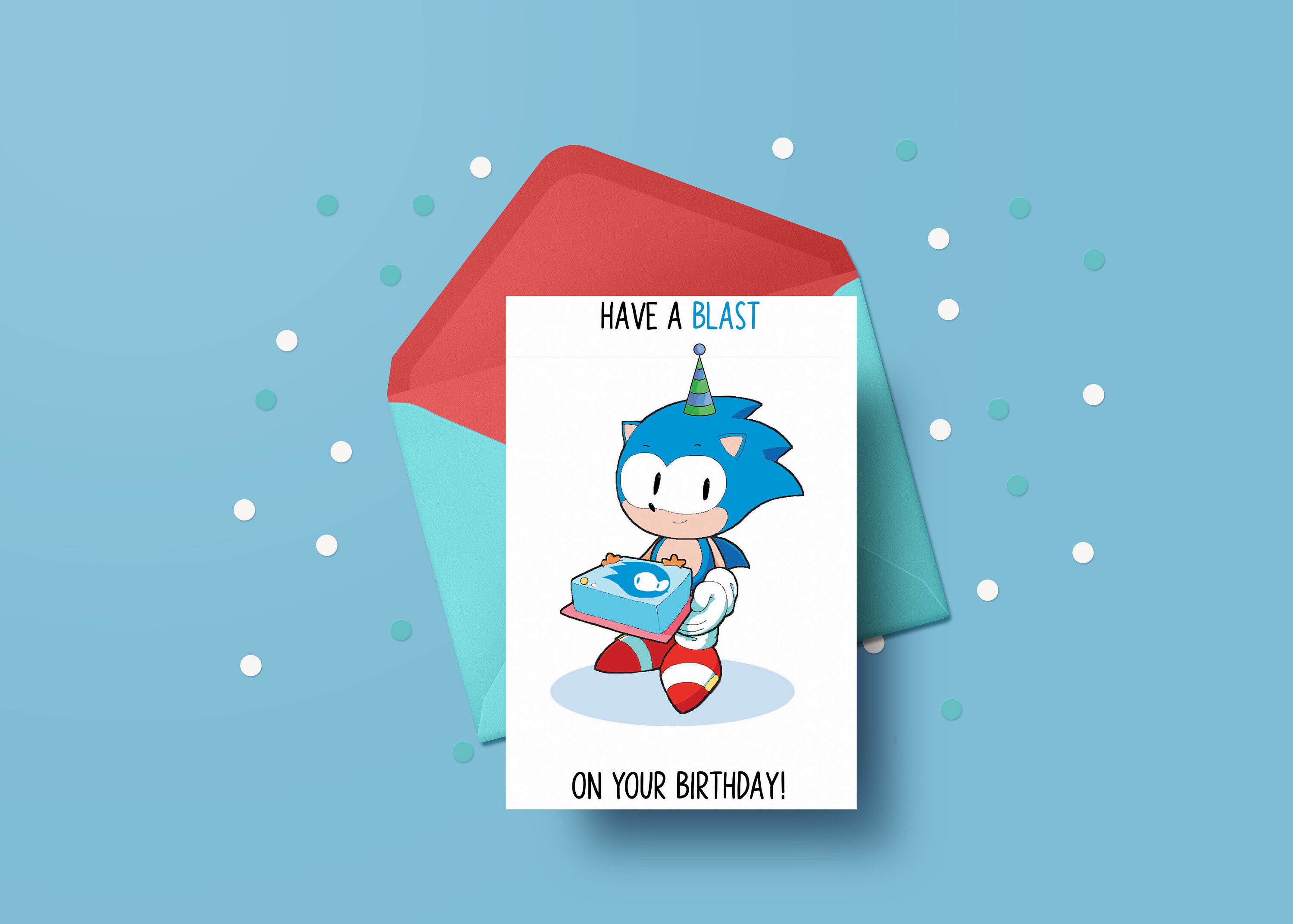 Sonic Birthday Card Cute Birthday Card Funny Nerdy - Etsy
