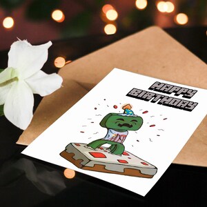 Mine Birthday Card Video Game Birthday Card Gamer Birthday Card Pixel ...