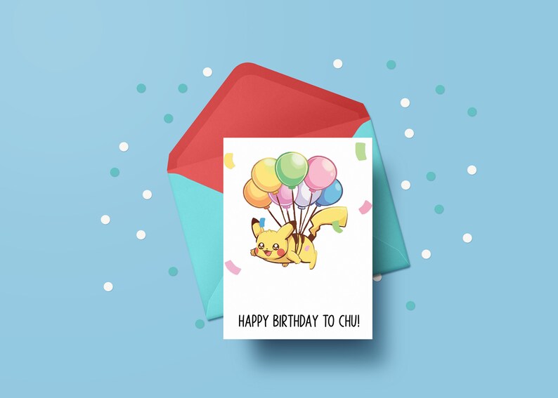 Pikachu Birthday Card Cute Funny Card Printable - Etsy