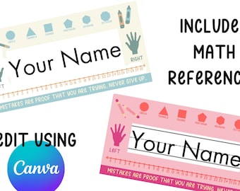 Student Name Labels Editable Classroom Decor - Etsy