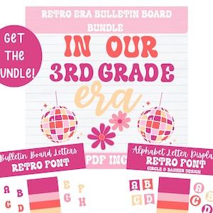 Retro Bulletin Board Kit in Our Learning Era Grade Matching Bundle Era ...