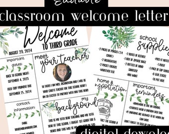 Editable Welcome Back Letter to Students Canva Template | Teacher ...
