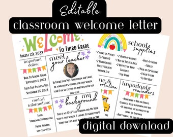 Welcome to Preschool Editable Newsletter Back to School Meet the ...