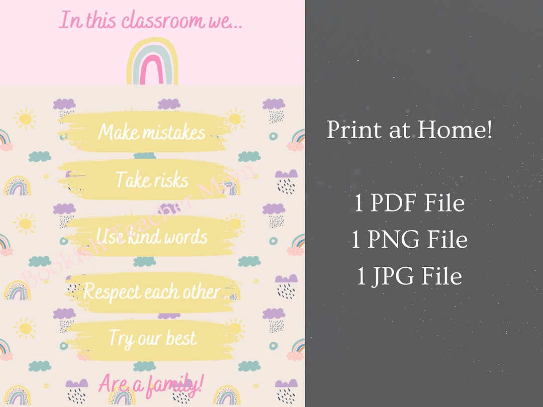 Boho Classroom Sign Classroom Family Rainbow Classroom - Etsy