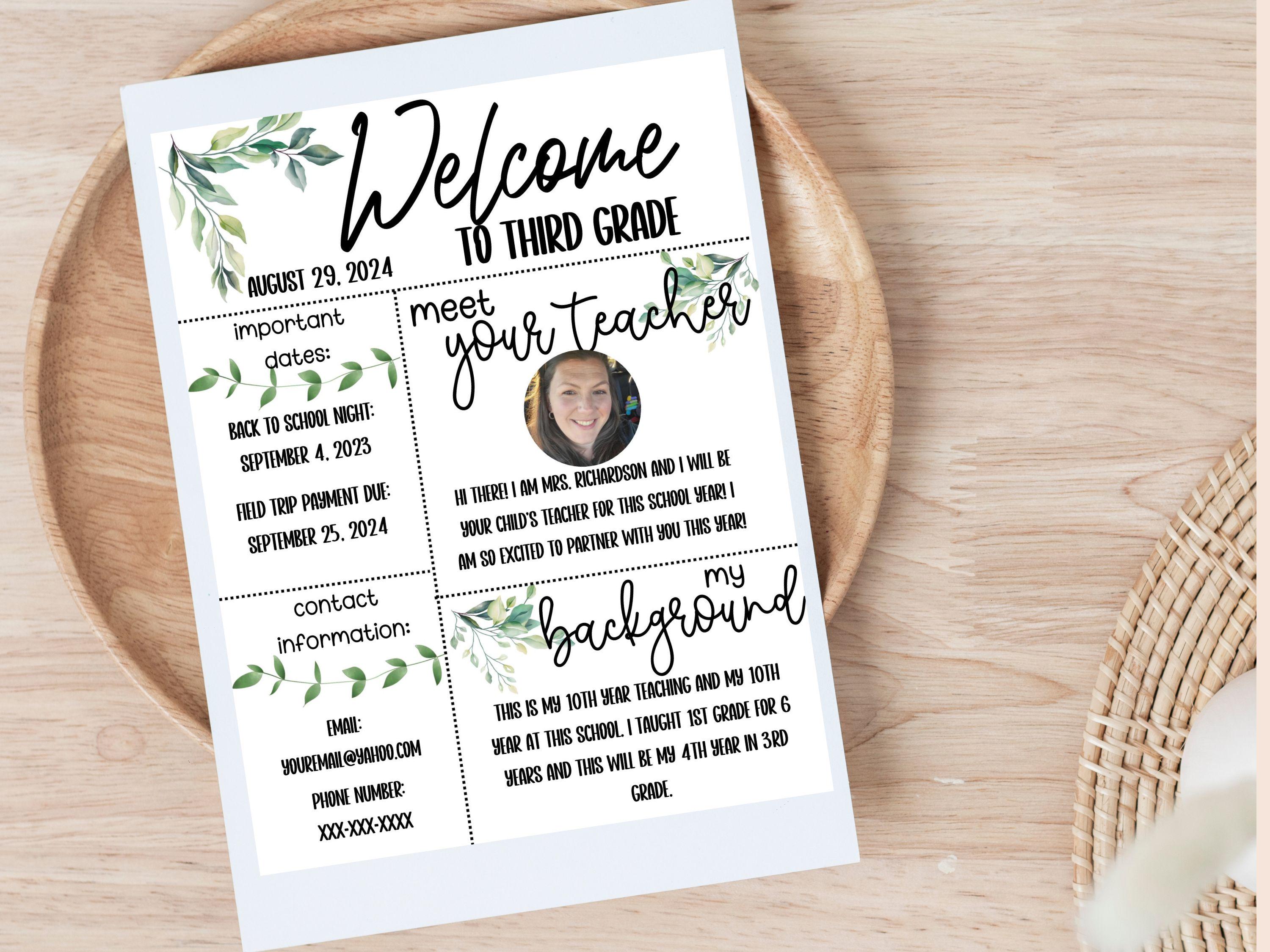 Editable Teacher Welcome Letter Template (digital Download) - Etsy