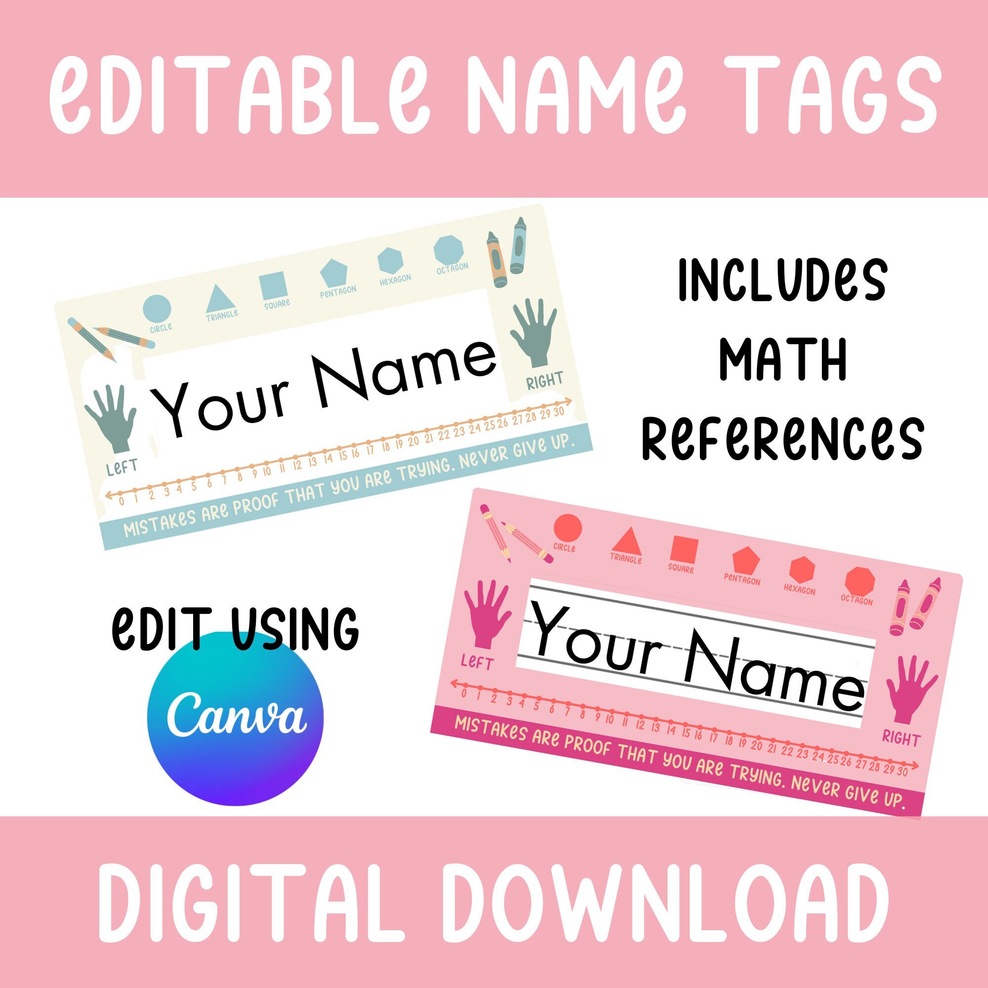 Name Tags Editable Name Plates Back to School Desk Tags Classroom Decor ...