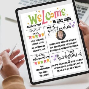 Editable Teacher Welcome Letter Template: Back to School (digital ...